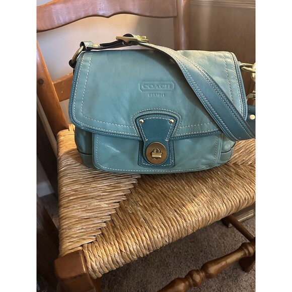 Coach | Bags | Coach Legacy Ali Turquoisetwo Tone Patent Leather Hobo ...